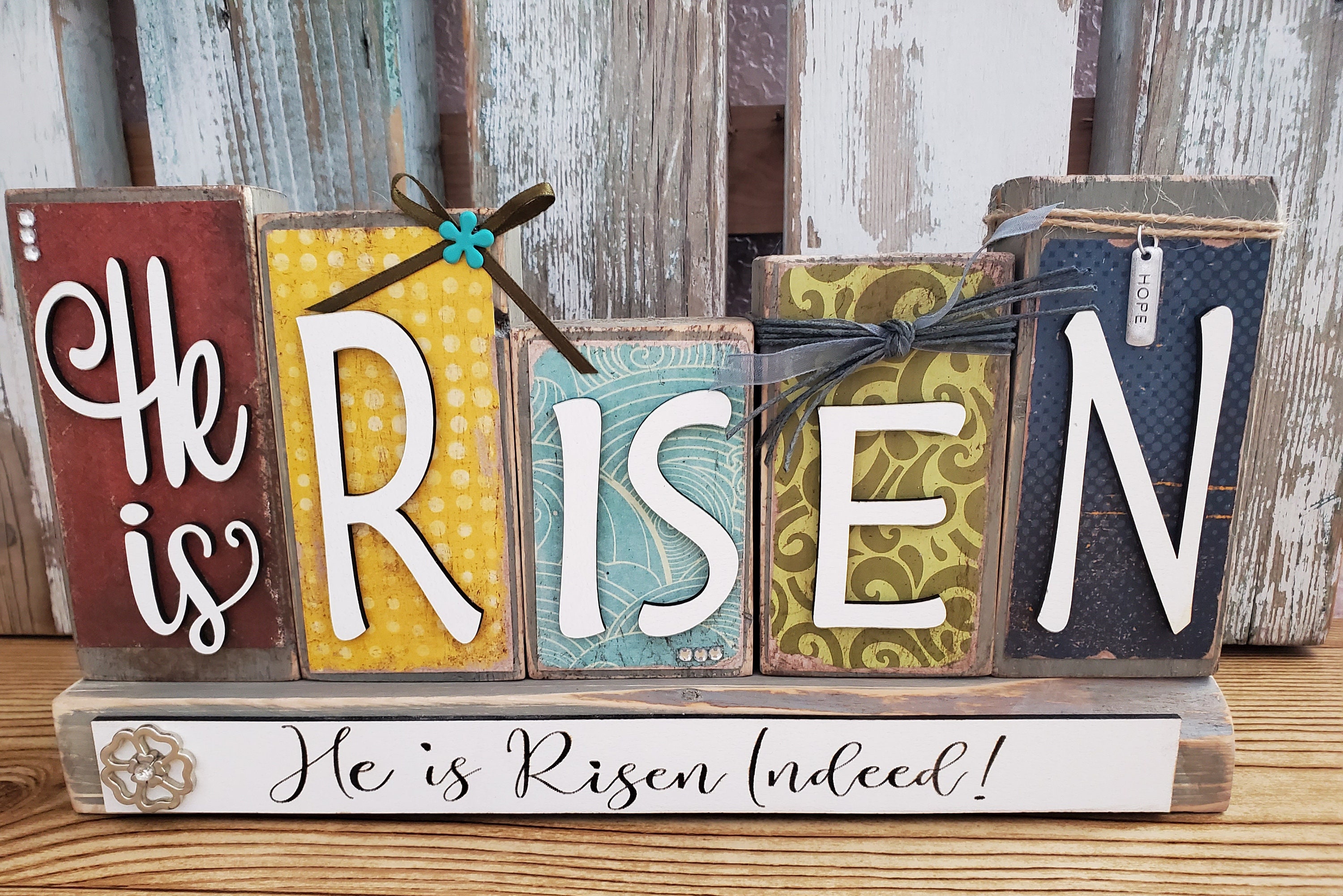 He is Risen Rustic / Wood Blocks Perfect Home Decor for - Etsy