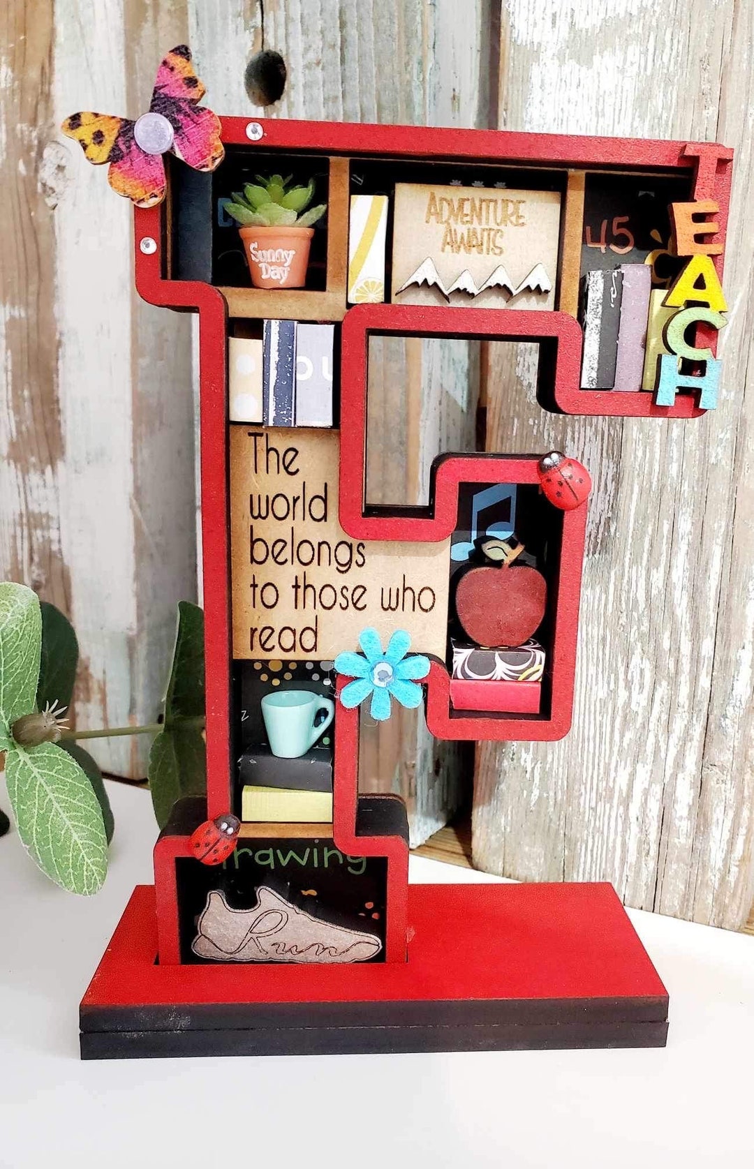 Miniature Letter Bookshelf, Mini Bookcase, Mini Letter "f" ONLY, Mini ...