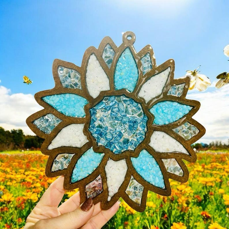 Sunflower Suncatcher Frame: Laser Cut Wood, DIY Resin Art - Etsy
