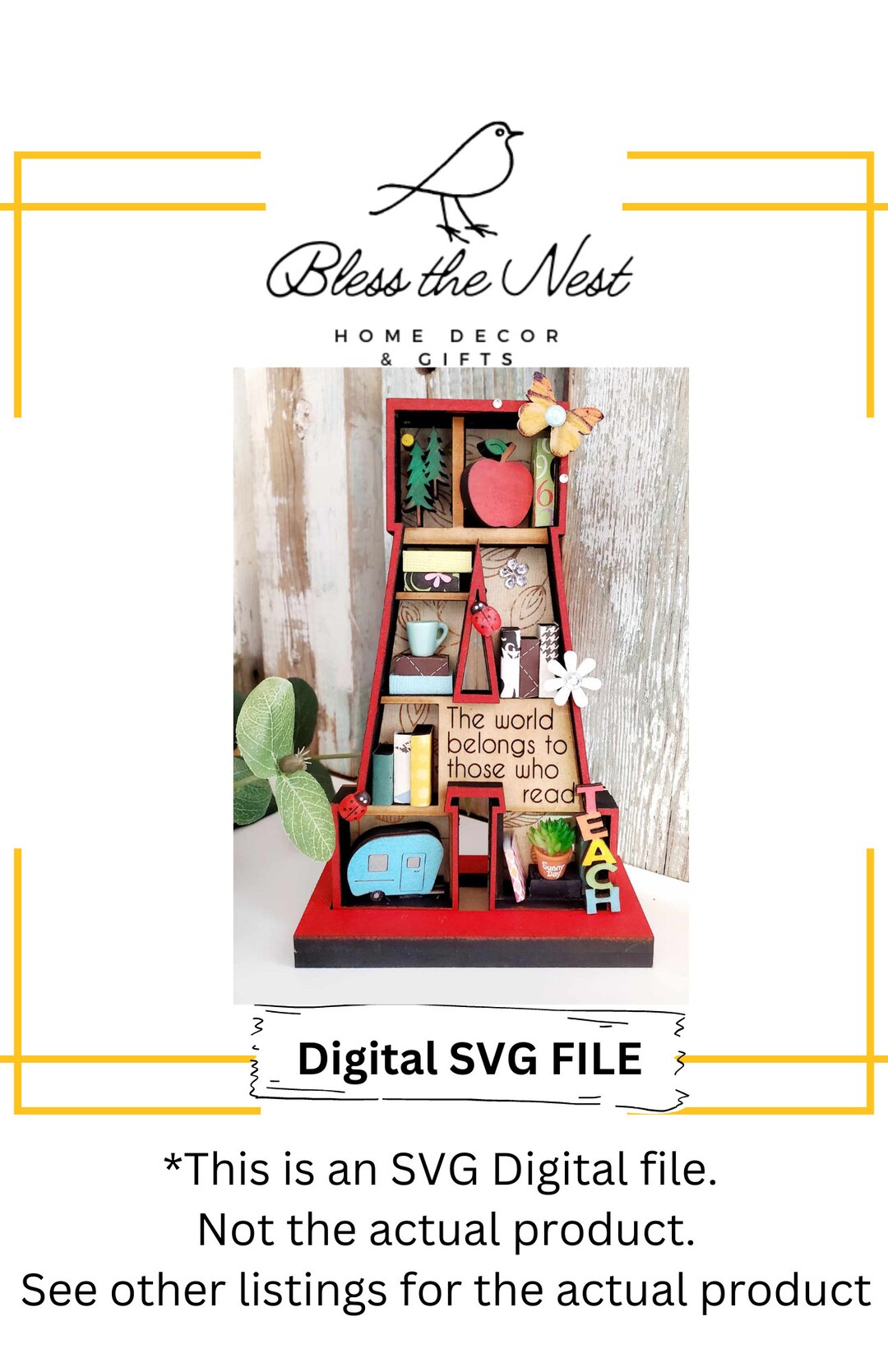 Miniature Letter A Bookshelf | Digital File | Personalize With Your Own ...