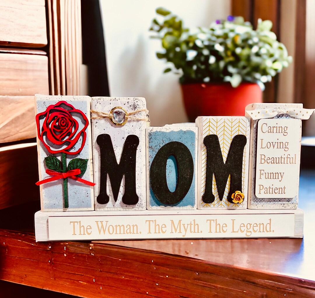 Mom _mothers Day Rustic / Wood Blocks - Perfect Gift or Home Decor- 3D ...