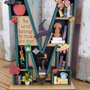 Miniature Letter Bookshelves With Personalized Mini Embellishments ...