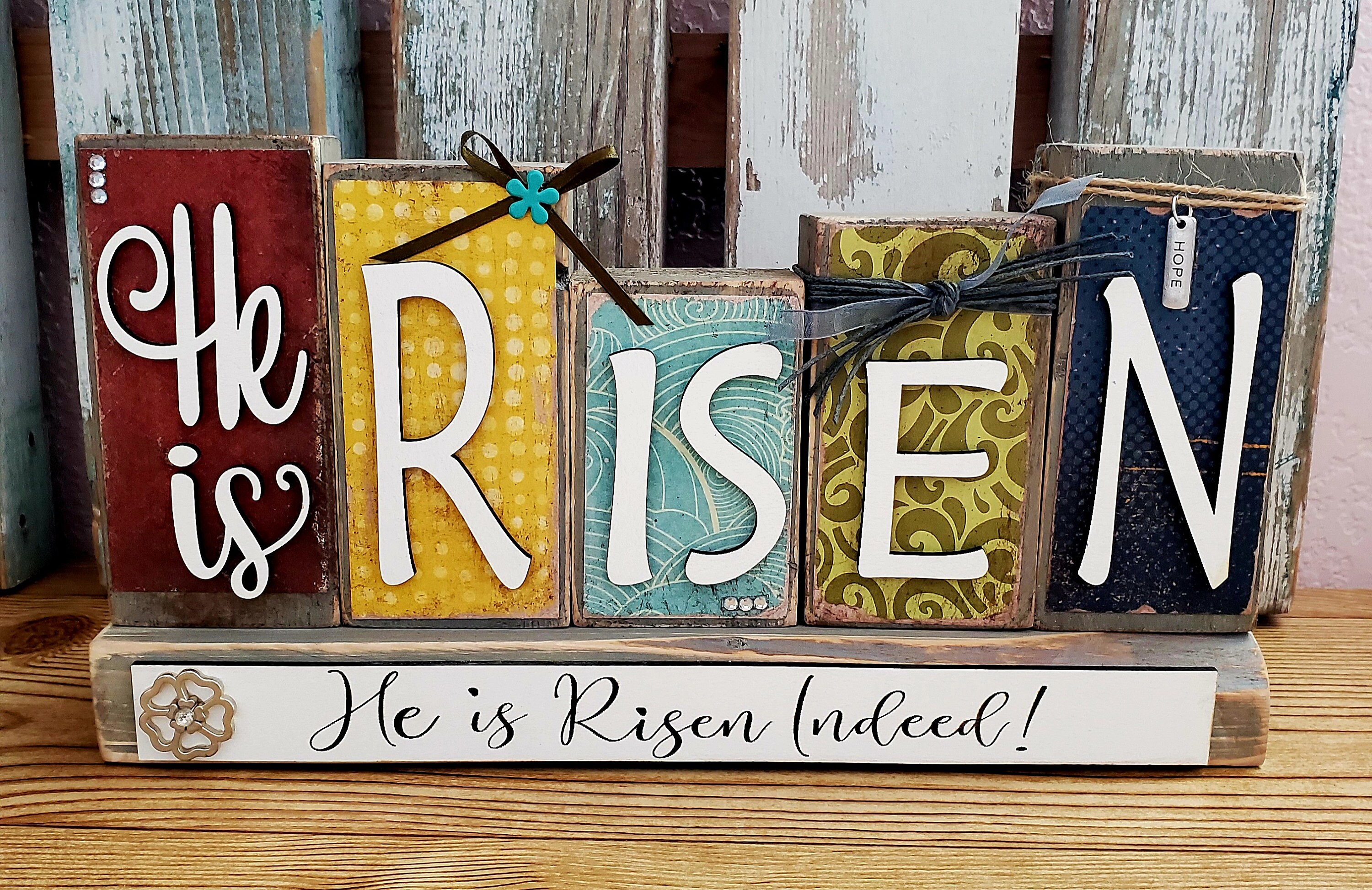 He is Risen Rustic / Wood Blocks Perfect Home Decor for - Etsy