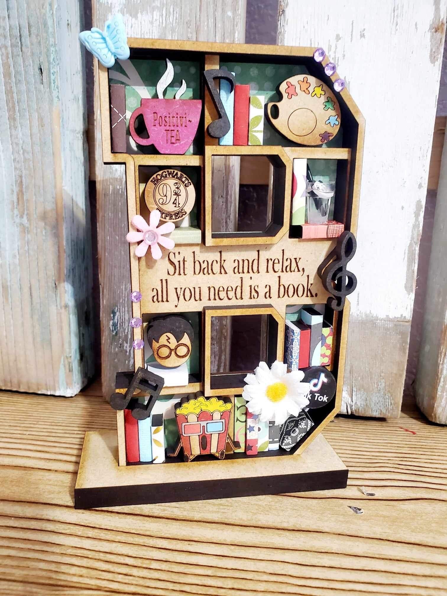 Miniature Letter Bookshelves With Personalized Mini Embellishments ...