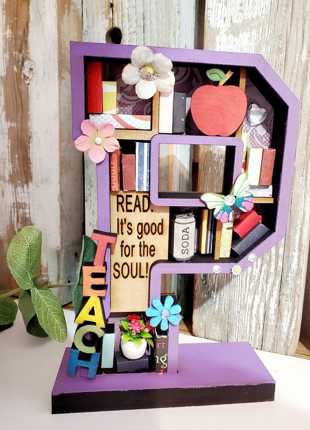 Miniature Letter Bookshelf, Mini Bookcase, Mini Letter p ONLY, Mini ...