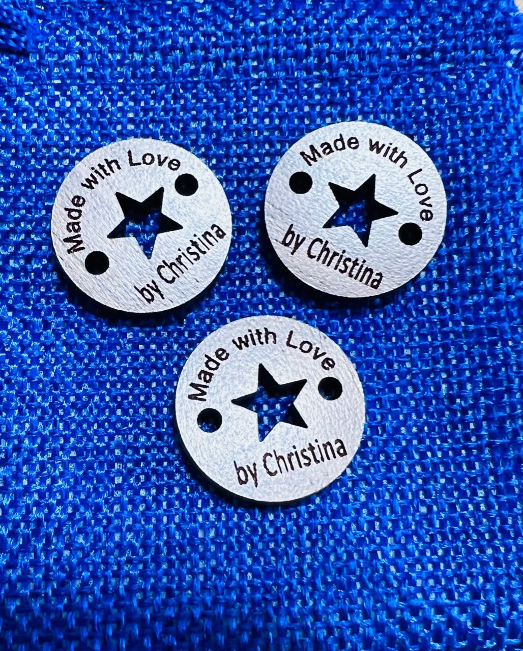 Crochet or Knitting Charms/tags Wooden Tags/labels Fabric - Etsy