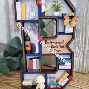 Miniature Letter Bookshelf, Mini Bookcase, Mini Letters With Customized ...