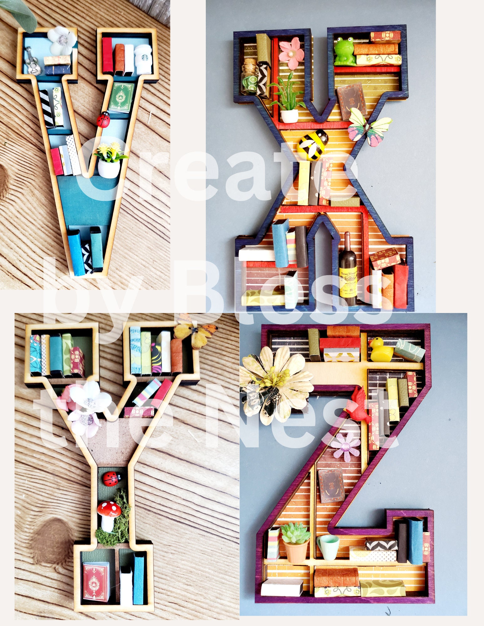 Miniature Alphabet Bookshelf Letter x ONLY - Etsy