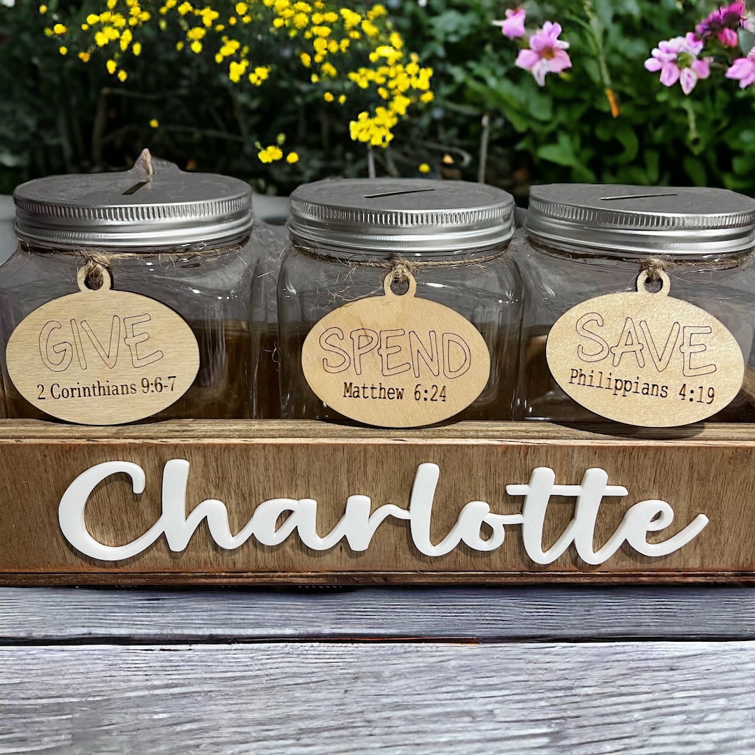 Bank | Kids Jar Banks| Give, Save, Spend | Money Management for Kids ...