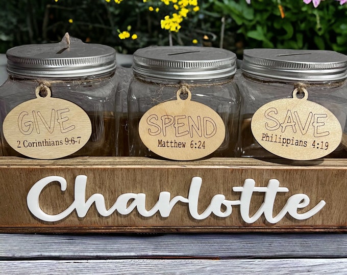 Bank | Kids Jar Banks| Give, Save, Spend | Money Management for Kids ...