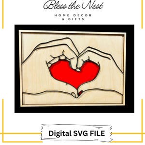 Heart Hands Sign - Digital File - SVG Only - Customize to Fit Your ...