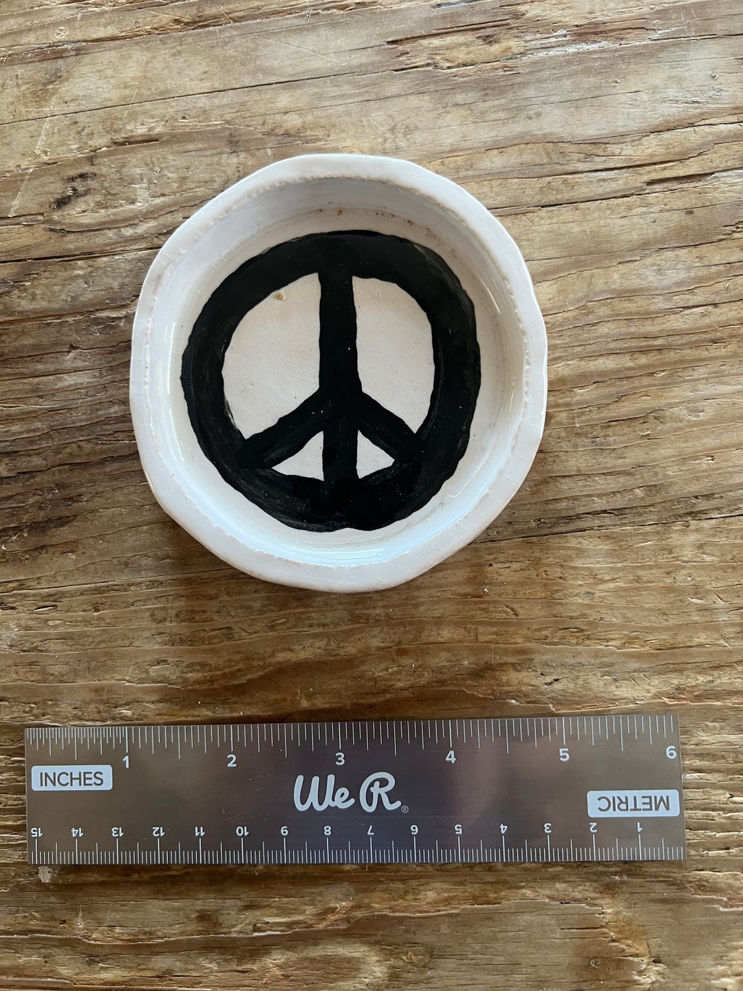Hand Crafted Ceramic Dish With Peace Sign - Etsy