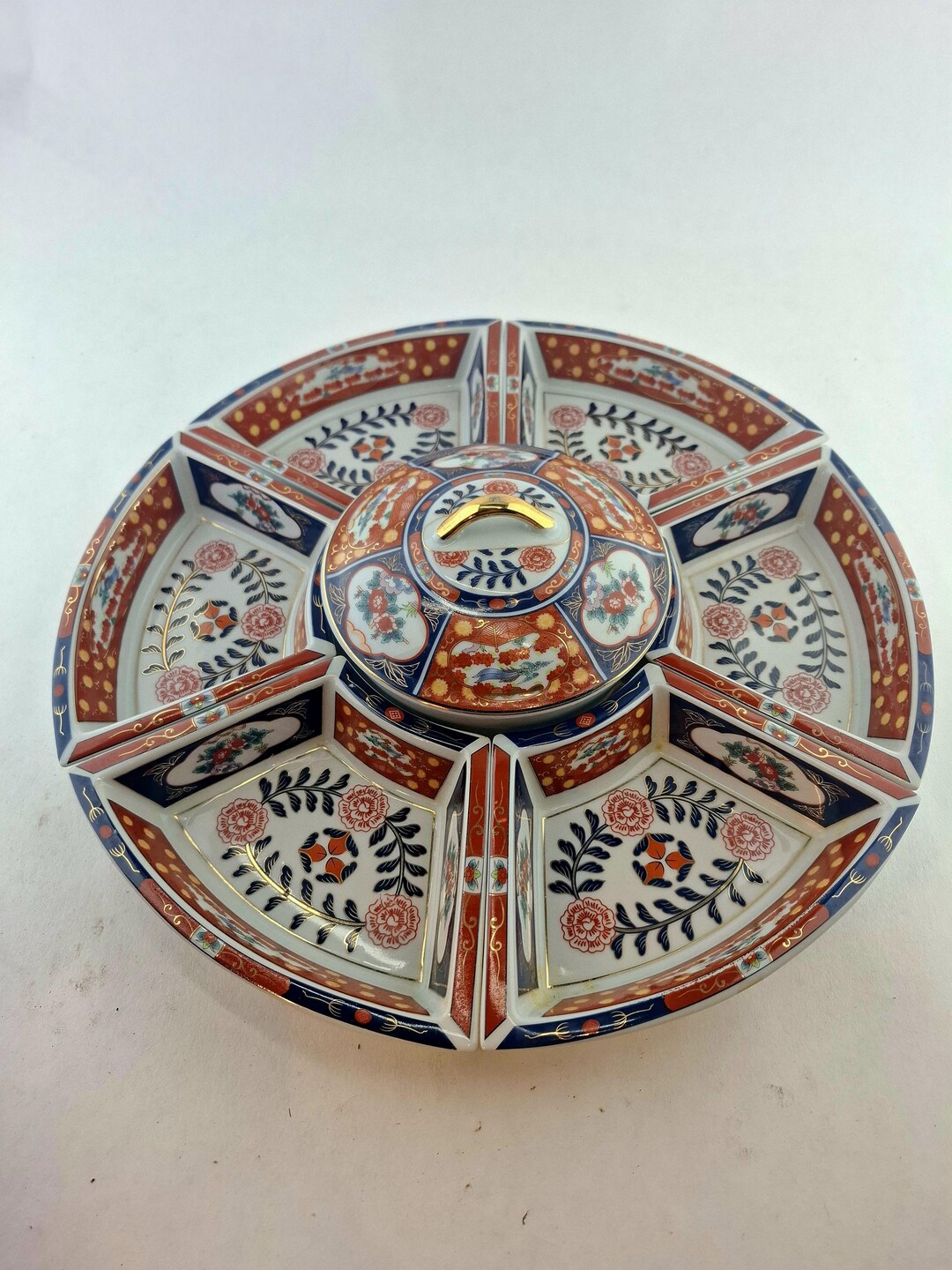Japanese Imari Divided Serving Tray / Relish Tray / Osechi Serving Set ...
