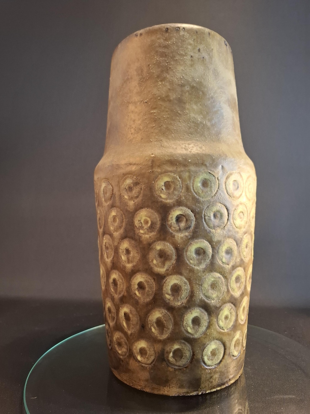 Rare Handmade Ceramano Oculi Vase, Signed, 33 Cm / 13 Inches Tall, Mid ...