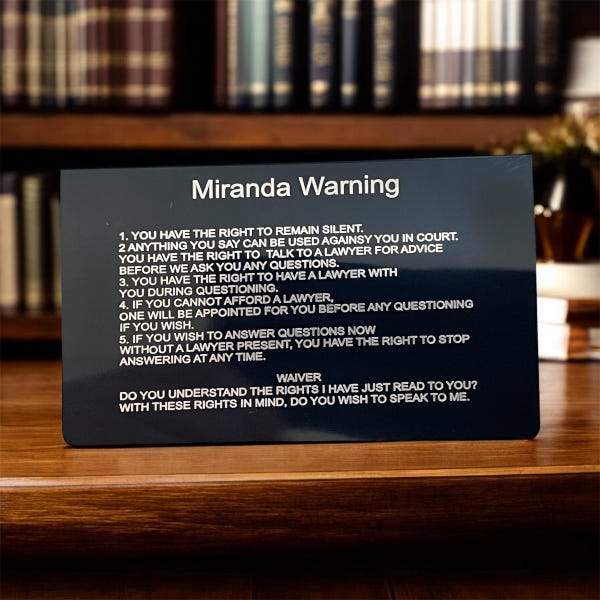 Miranda Rights Cards - Etsy
