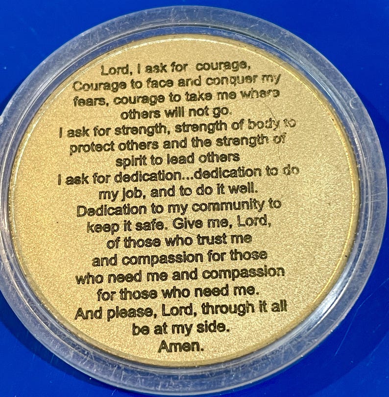 Deputy Sheriff Prayer Coin - Etsy