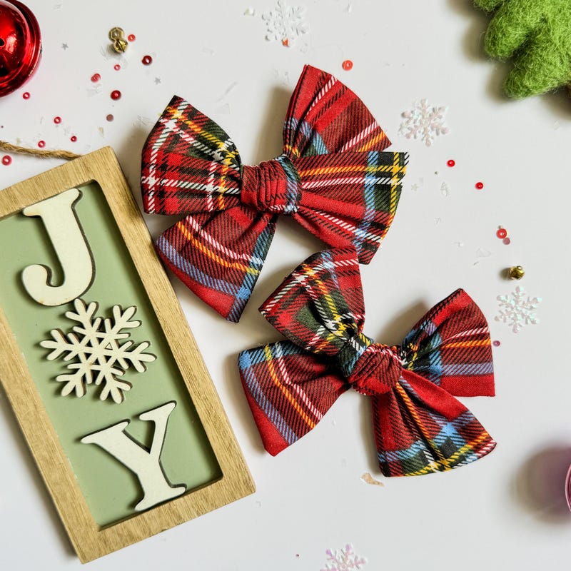 Handmade Tartan Hair Bow - Etsy