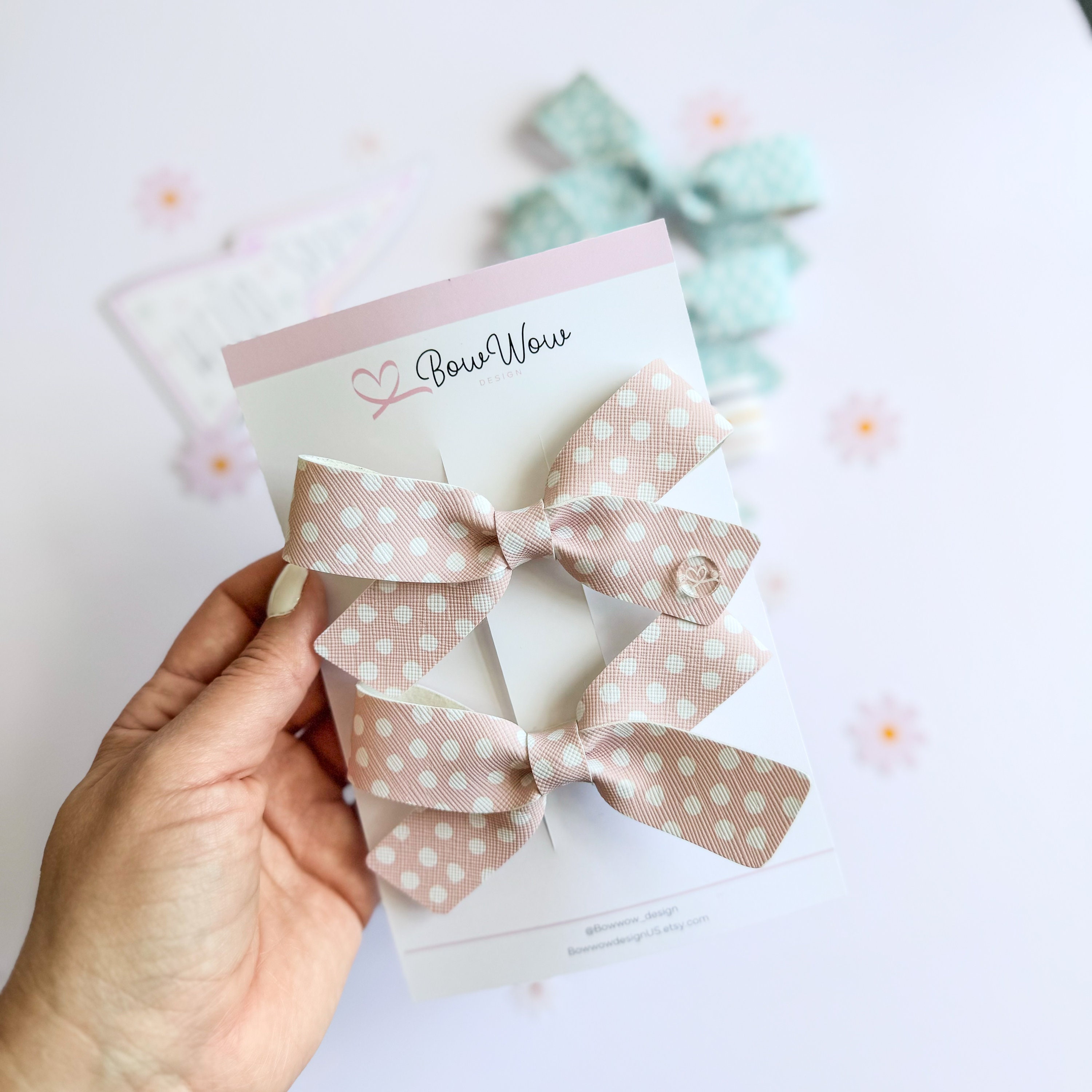 Spring Hair Bows, Boho Hair Bows, Pigtail Spring Hair Bows, Girls ...