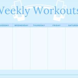 Weekly Workout Planner - Etsy