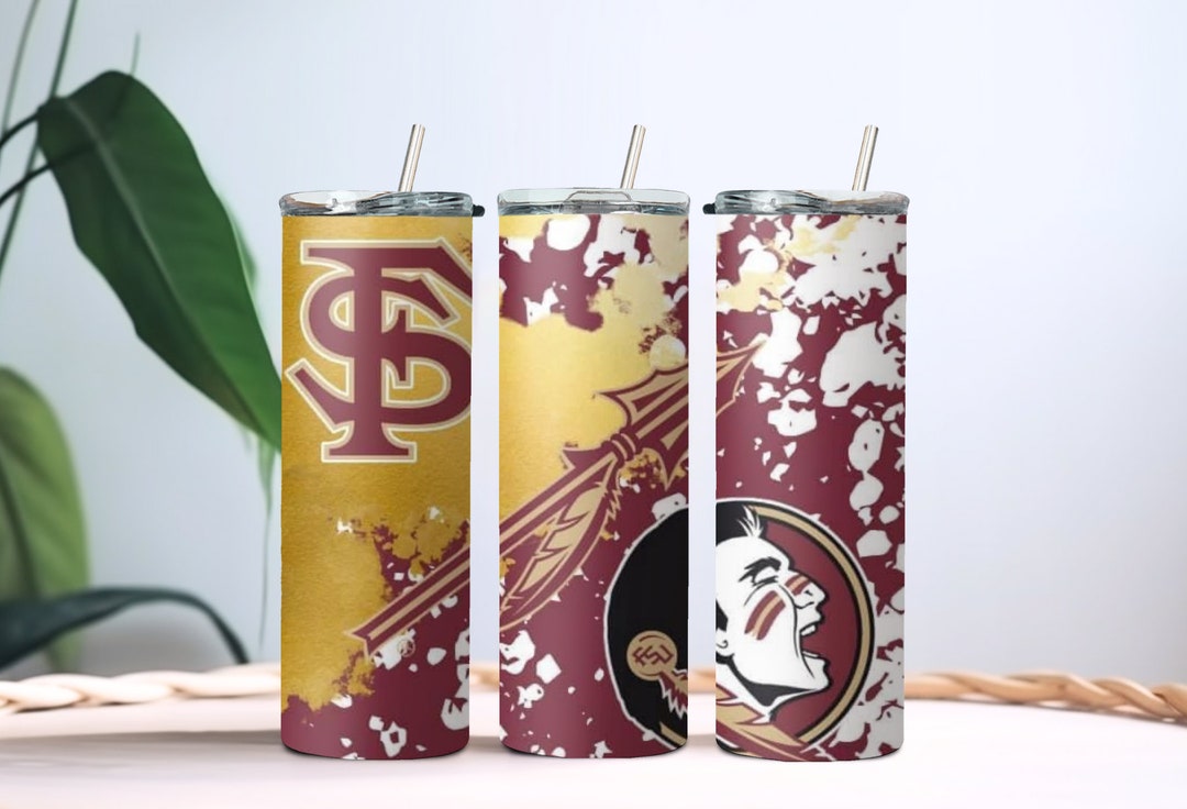 FSU Inspired Tumbler 20oz Skinny Tumbler Football Inspired College ...
