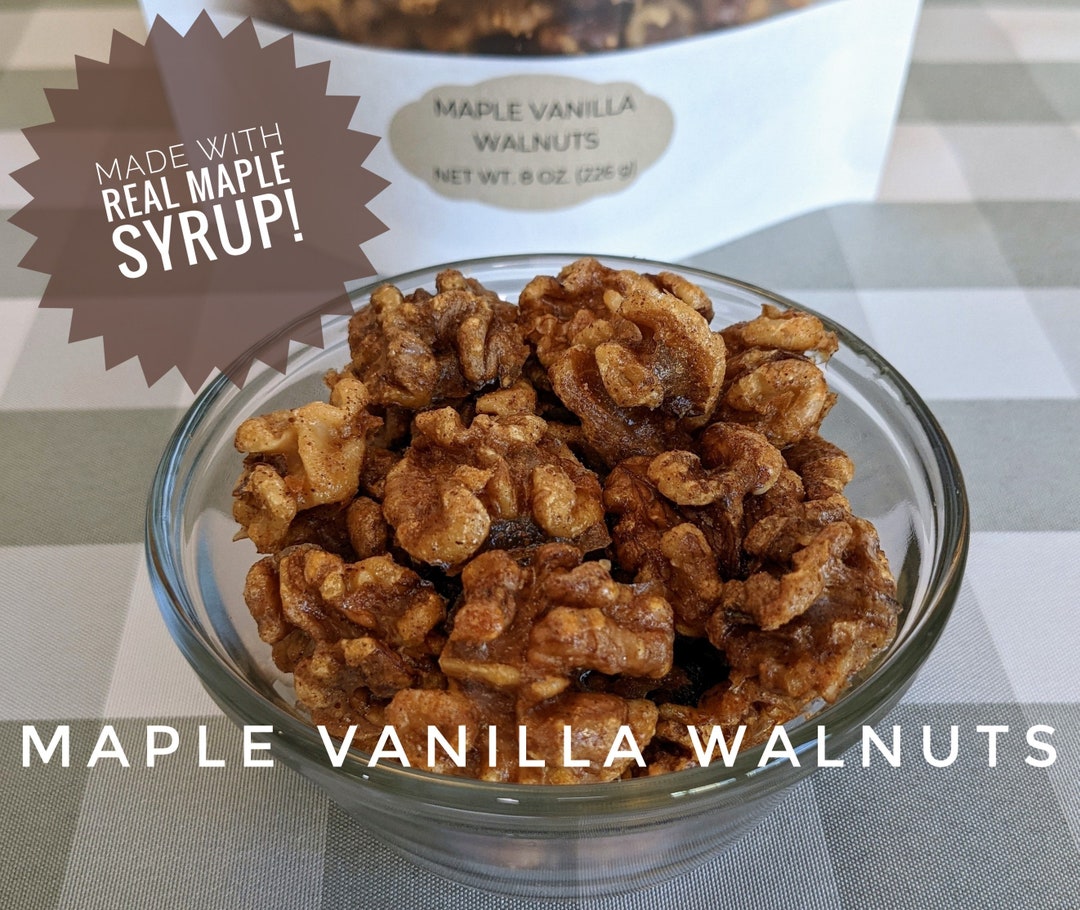 Maple Vanilla Walnuts (8 Oz.) - Candied Walnuts - Freshly Made and ...
