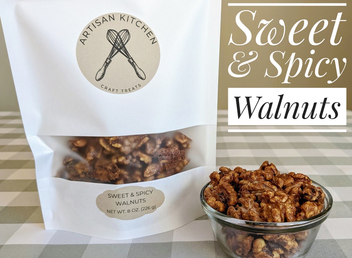 Sweet and Spicy Walnuts 1/2 Pound 8 Oz. of Sweet and Spicy Walnuts in ...
