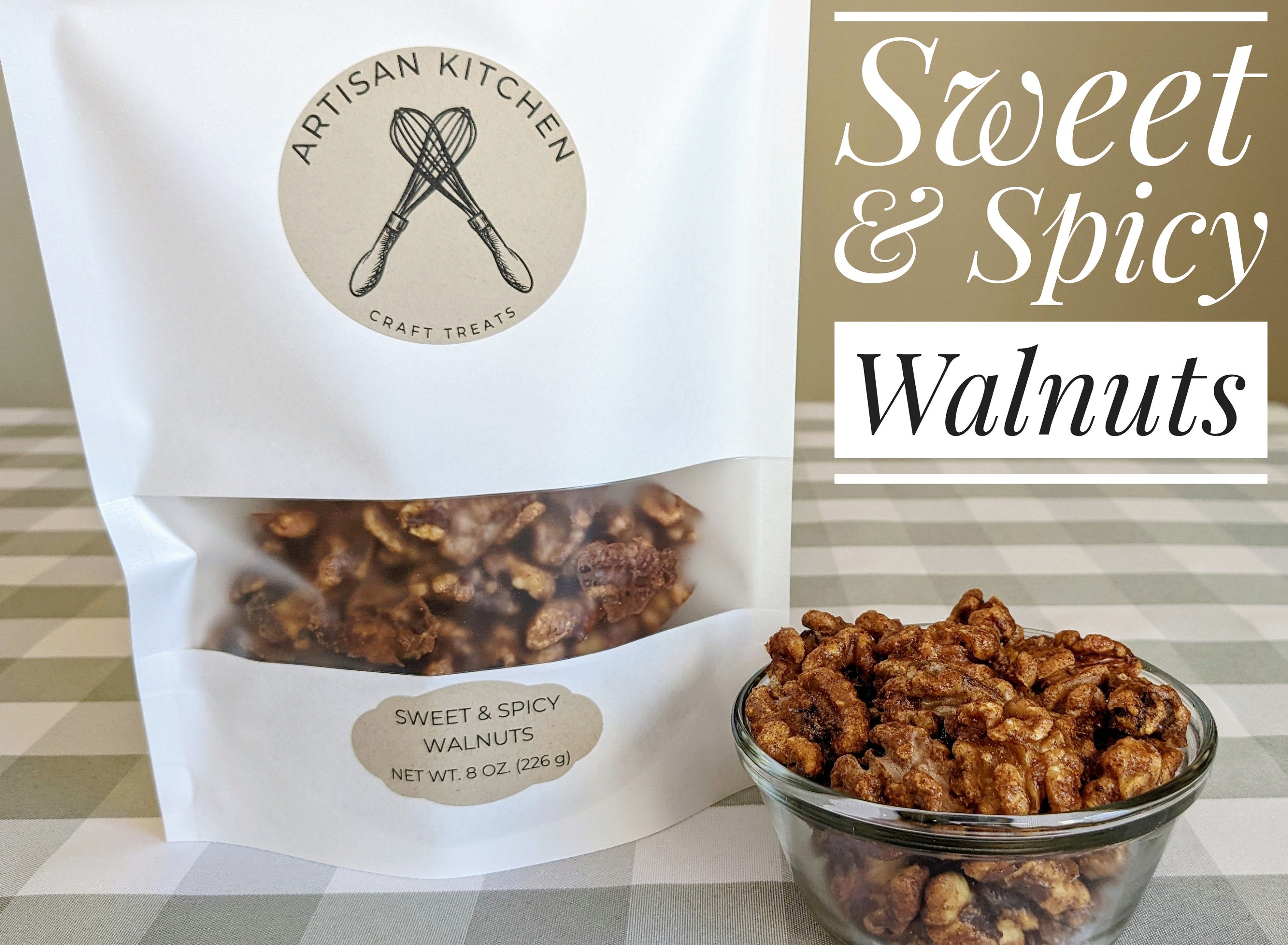 Sweet and Spicy Walnuts 1/2 Pound 8 Oz. of Sweet and Spicy Walnuts in ...