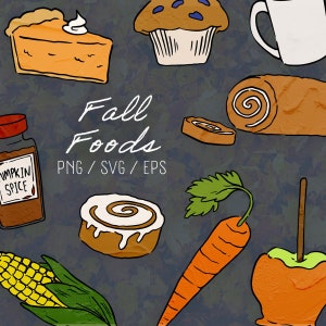 Fall Food Clipart Files - PNG, SVG, EPS - Cricut / Cut Files ...