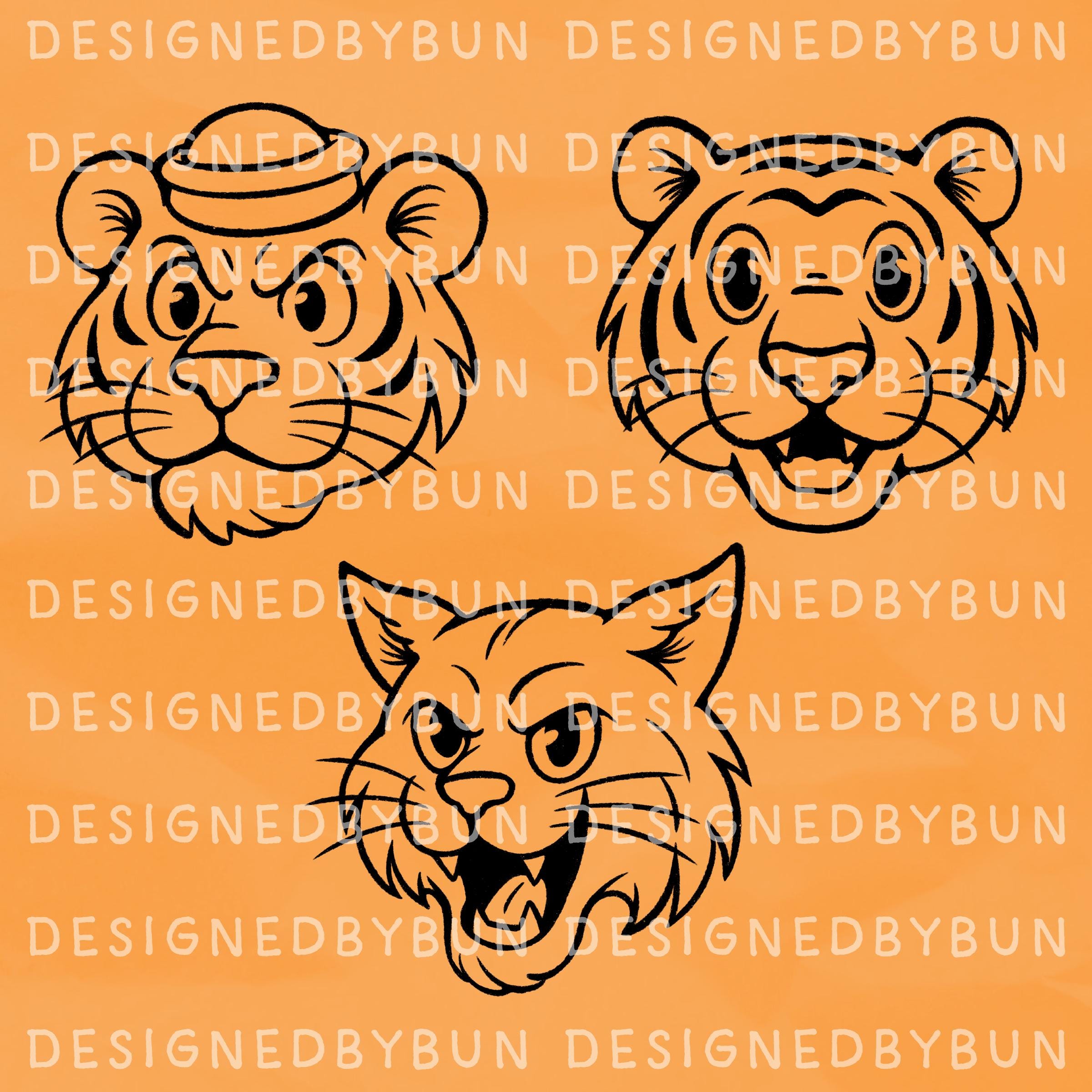 Doodle Mascot Outline Bundle: DIY Line Art Designs - PNG Files (digital ...