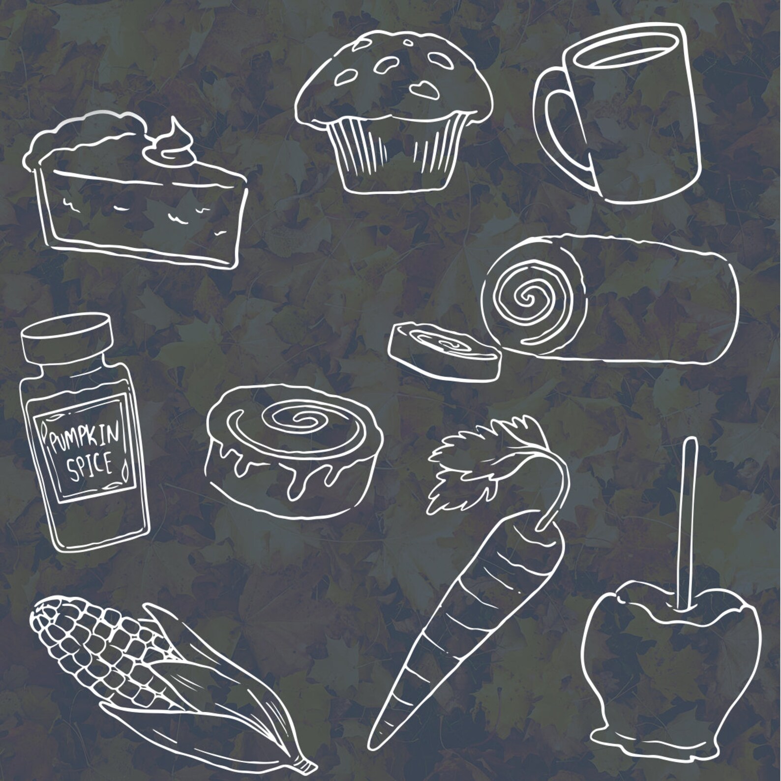 Fall Food Clipart Files - PNG, SVG, EPS - Cricut / Cut Files ...