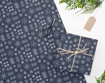 Navy Blue Christmas Wrapping Paper - Etsy