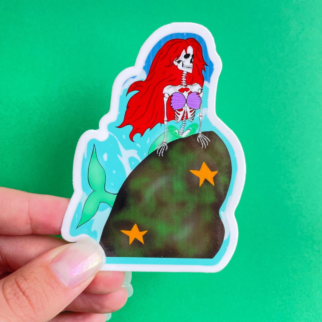 Skeleton Disney Princess Ariel / Laptop Phone Water Bottle Sticker ...