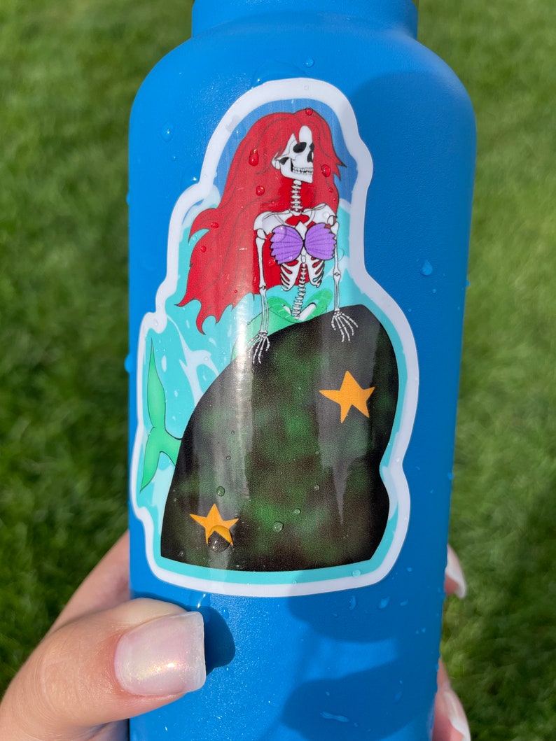 Skeleton Disney Princess Ariel / Laptop Phone Water Bottle Sticker ...