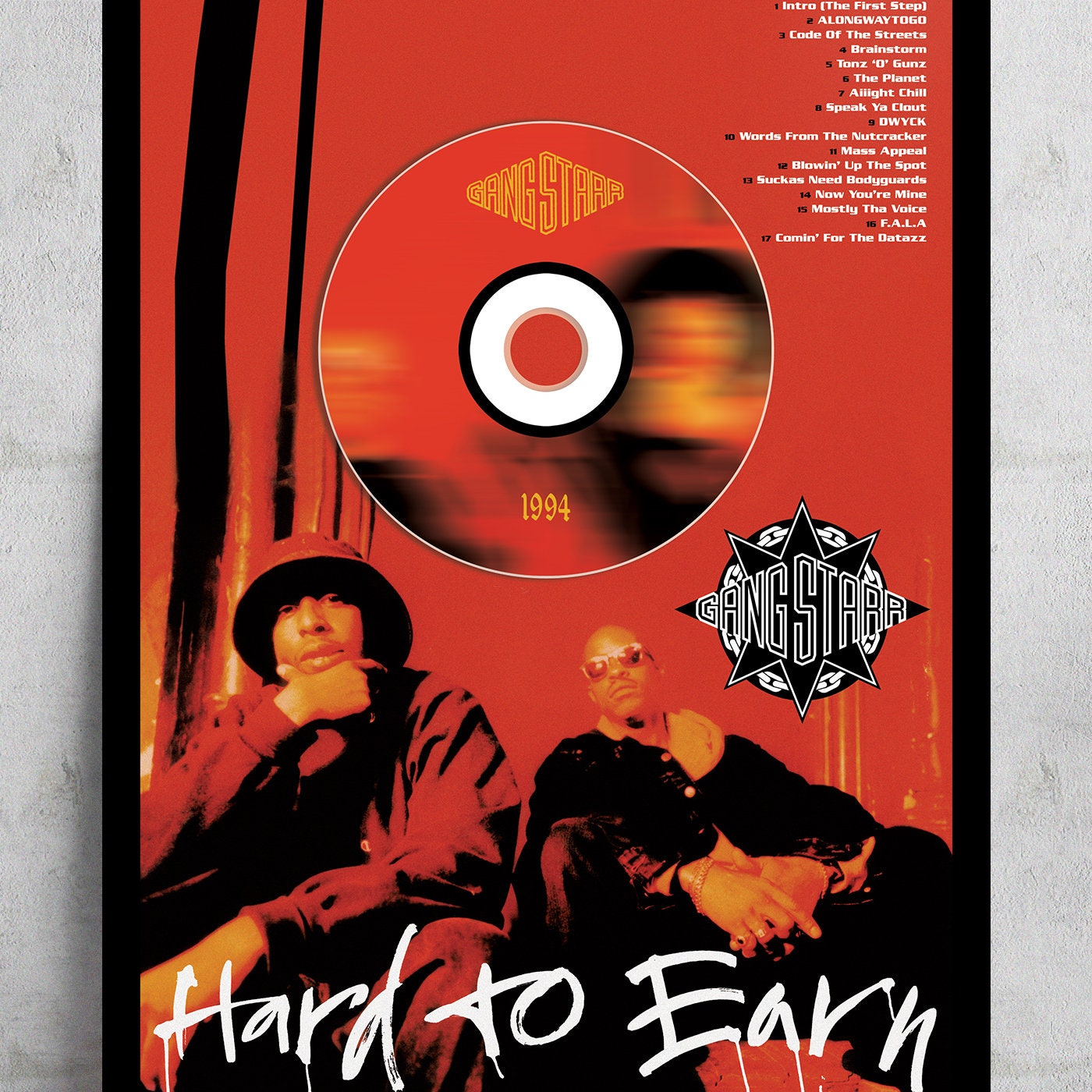 Gang Starr 'Hard To Earn' - Hip-Hop Framed CD Album Plaque Poster sold ...