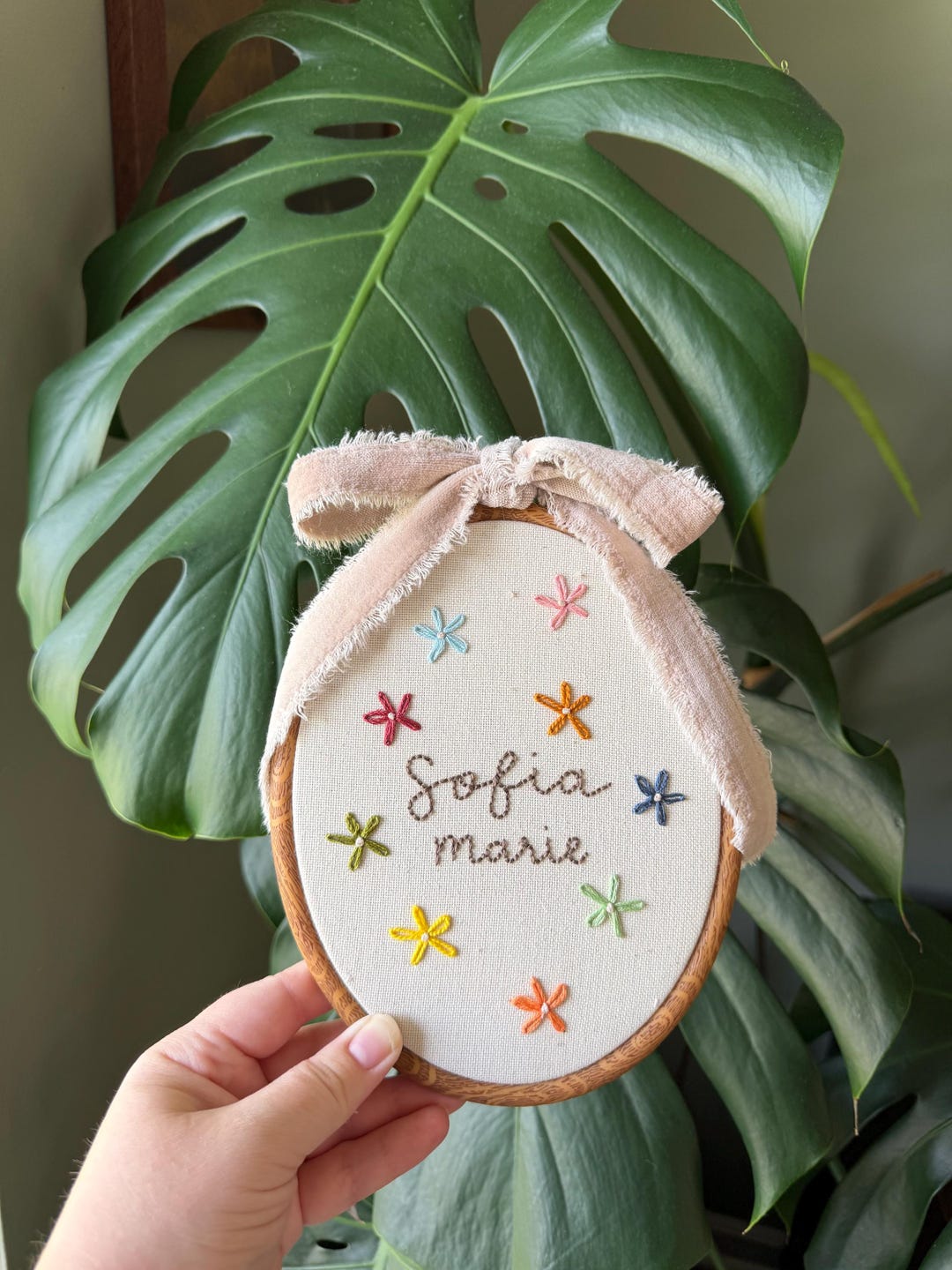 Hand Embroidered Name Hoop: Custom Baby Announcement, Nursery Decor - Etsy