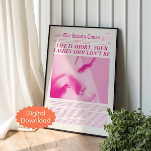THE BEAUTY TIMES *digital* Poster・pink Headline Newspaper・lash ...