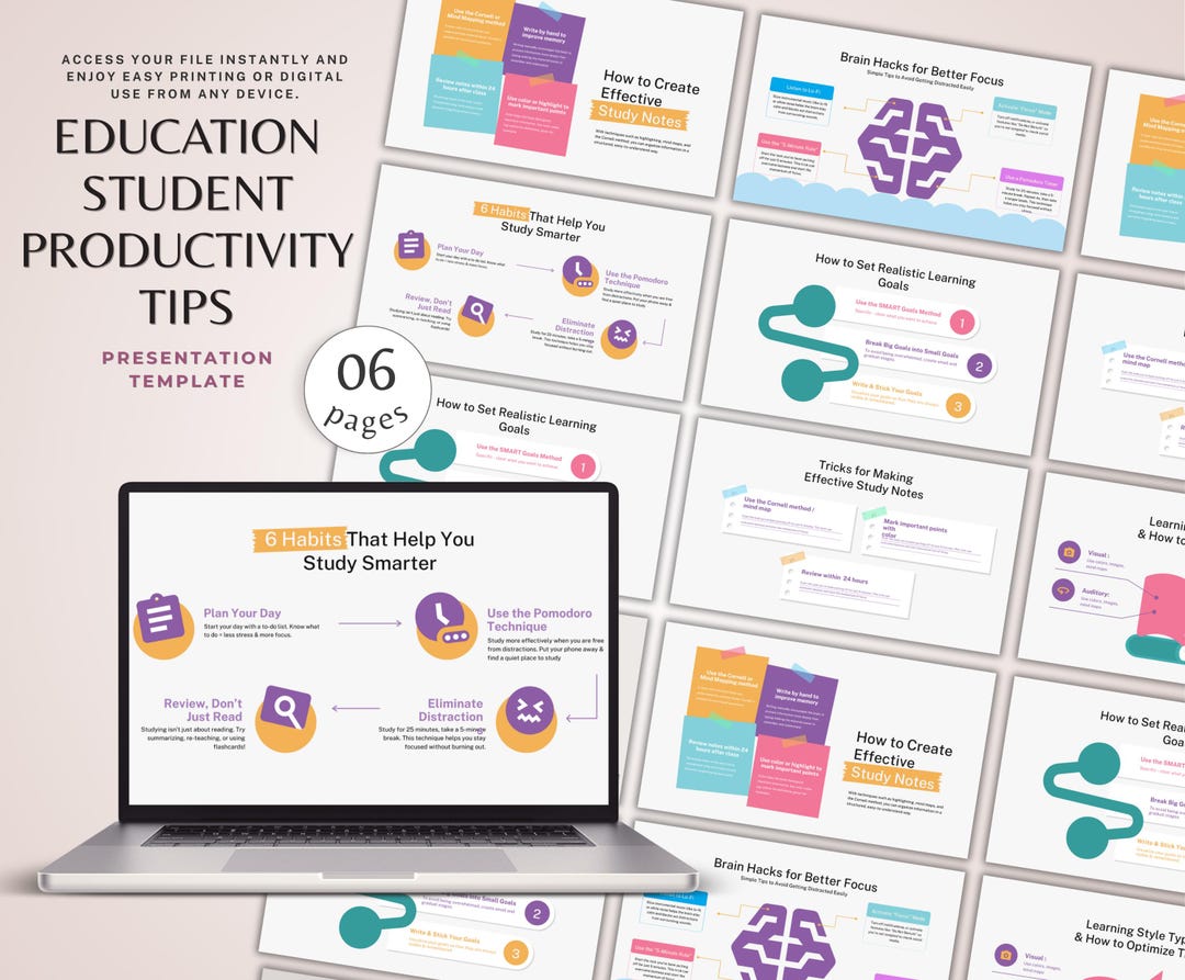 Student Productivity Tips Guide | Study Tips Printable | Academic ...