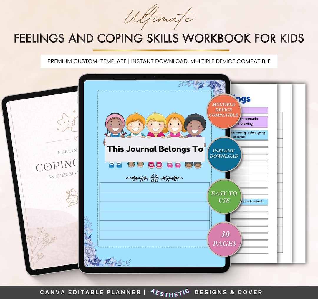 Feelings and Coping Skills Workbook for Kids | Emotional Regulation ...
