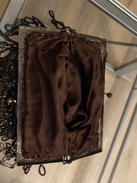 Antique Victorian Micro Steel Beaded Purse With Frame Hand Bag Early ...