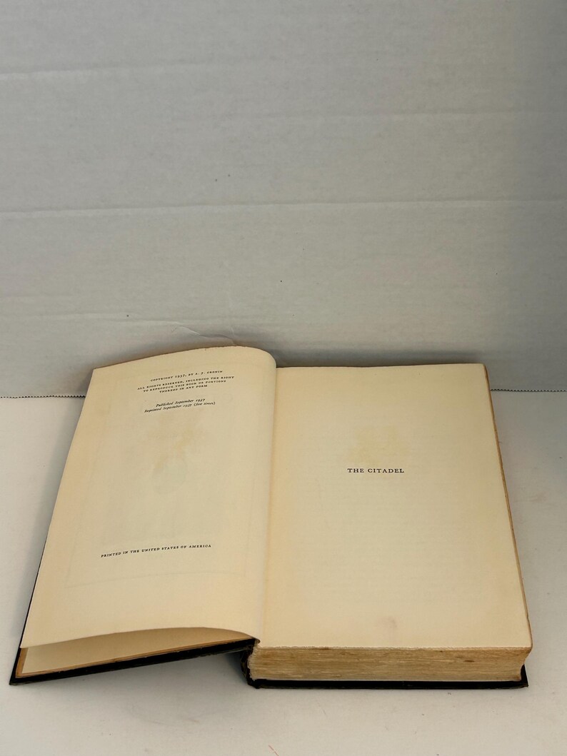 The Citadel - A.J. Cronin - Vintage 1937 First Edition Book - Etsy