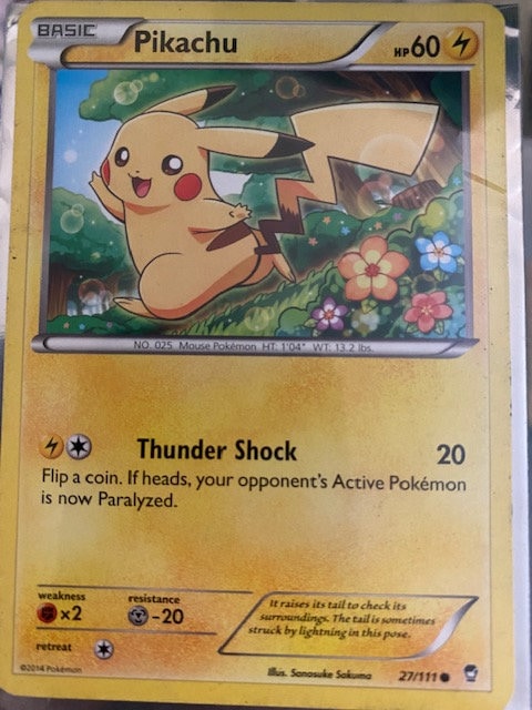 Pikachu Thunder Shock 60 HP Pokemon Trading Card Rare Pika Great ...