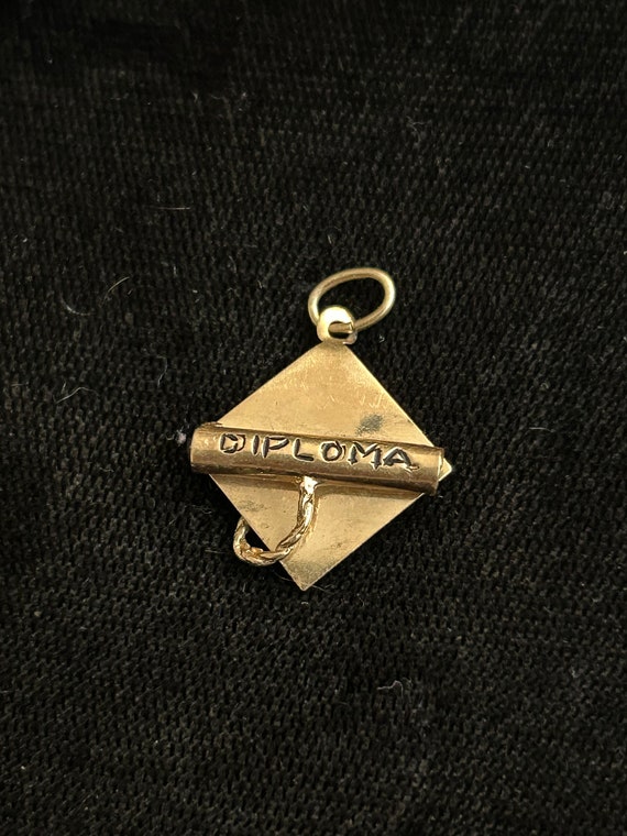 14k Gold Diploma Charm - Graduation Gift Golden Shiny… - Gem