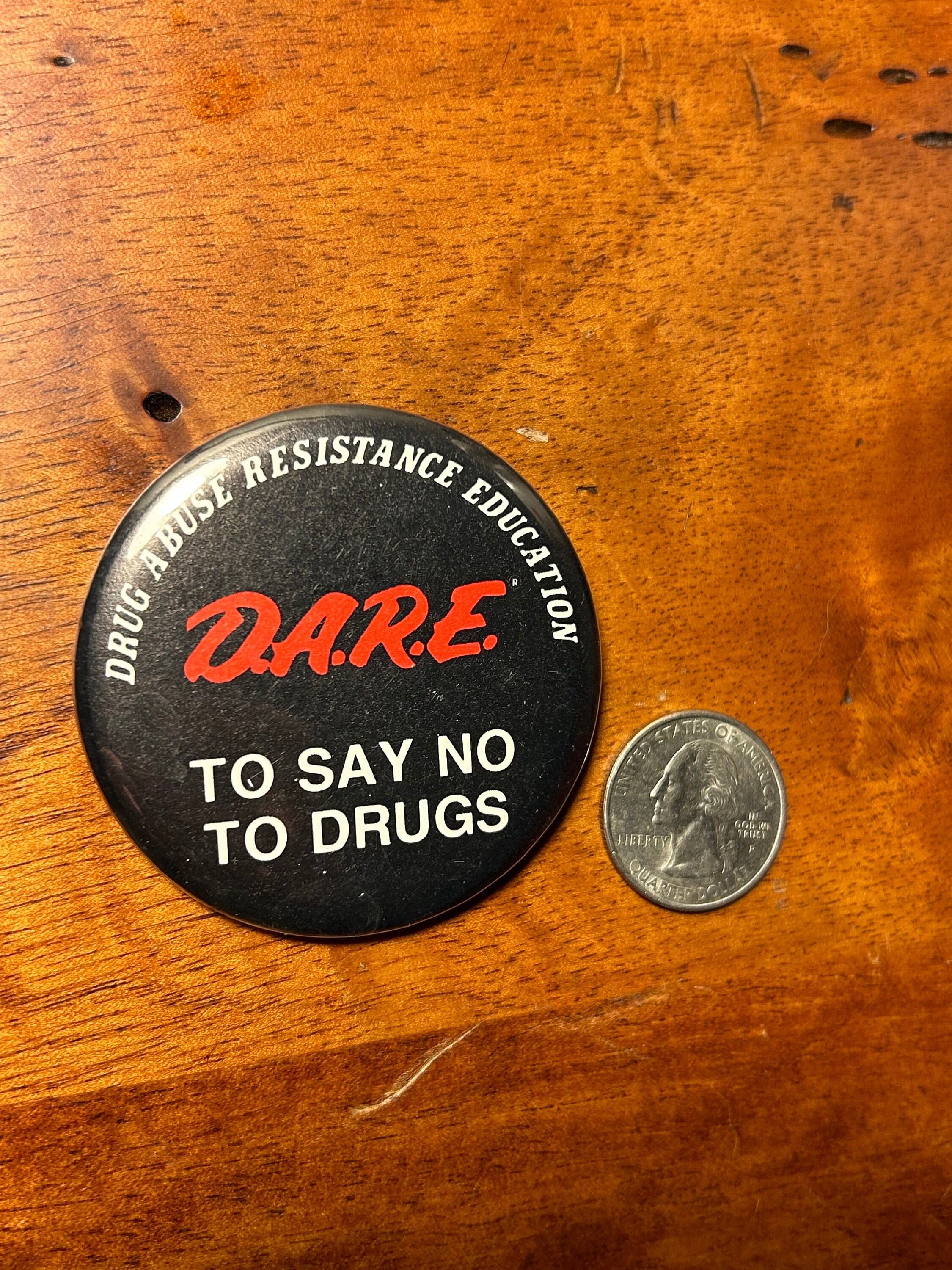 90s DARE Program D.a.r.e. to Say No to Drugs Vintage Black Pin Button ...