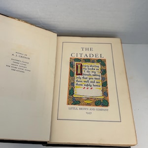 The Citadel - A.J. Cronin - Vintage 1937 First Edition Book - Etsy