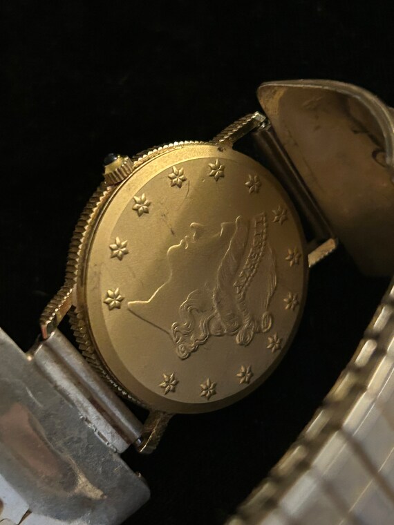RARE Men's GRUEN 10 Dollar Gold Coin Watch Gold Liber… - Gem