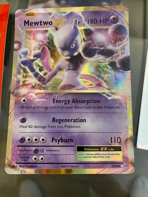 Mewtwo EX 180 HP Pokemon Trading Card Rare Energy Psyburn - Etsy