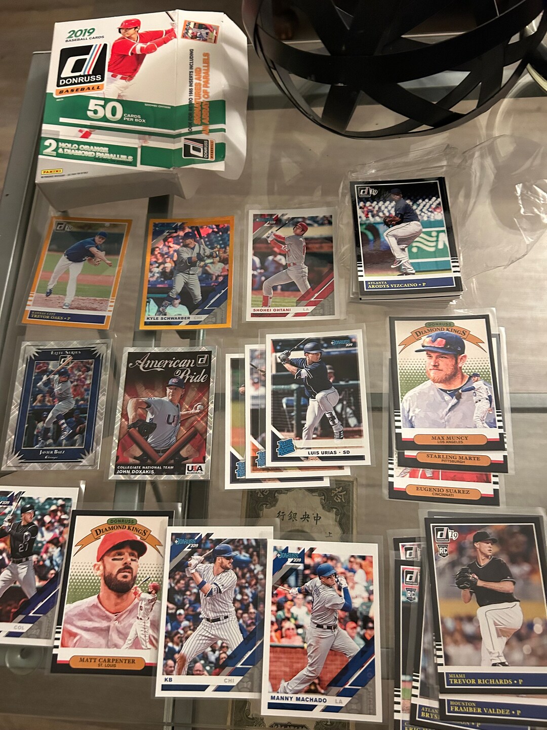 2019 Donruss MLB Baseball Card Box Opened Inserts Ohtani Orange ...