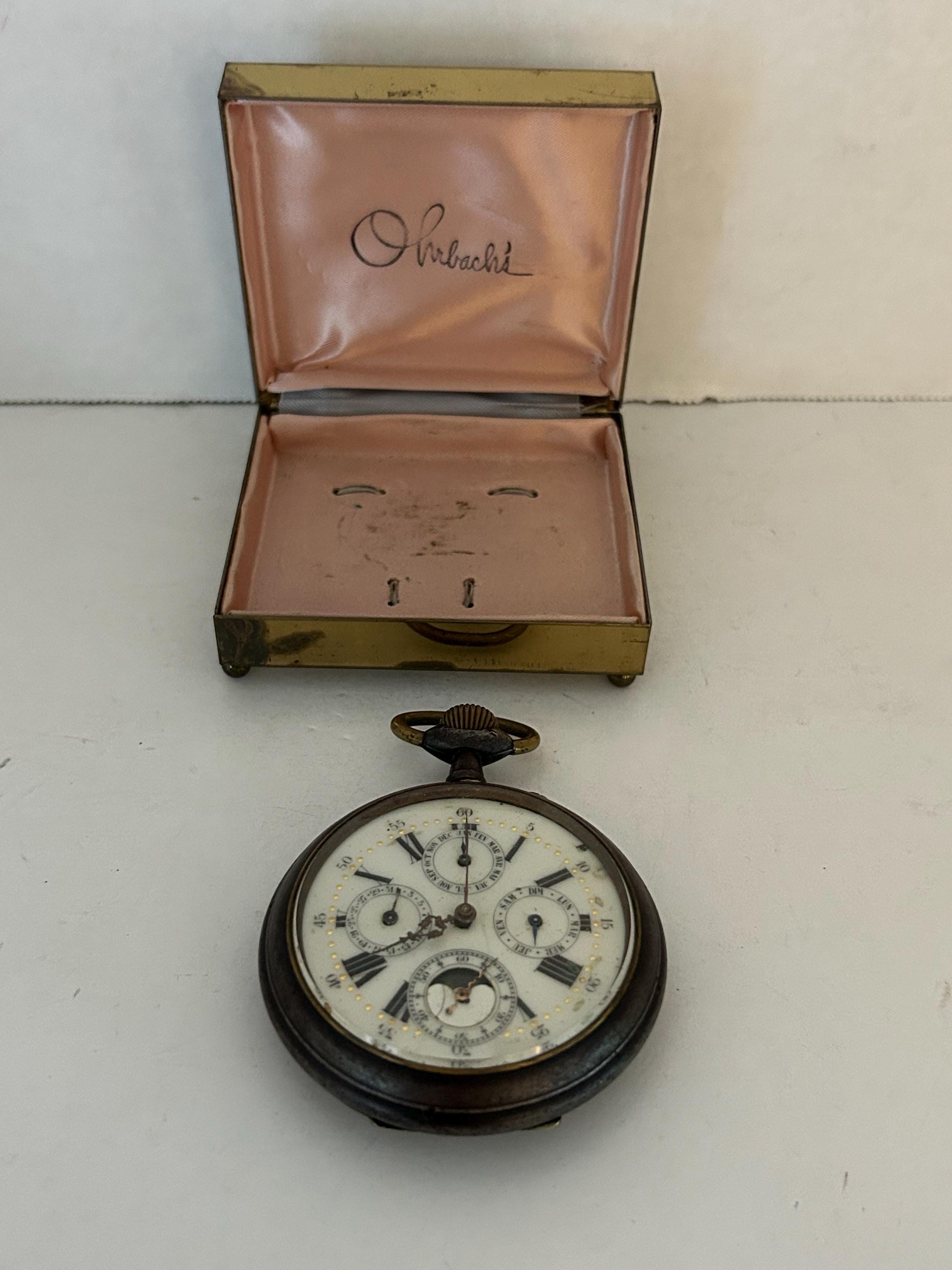 Antique 19th Century Triple Calendar, Moon Phase Swiss Pocket Watch ...