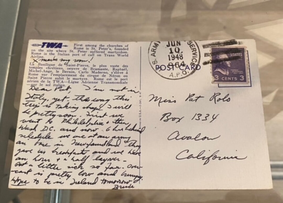 1948 Envelope Mail Thomas Jefferson 3 Cents Purple Vintage Stamp ...