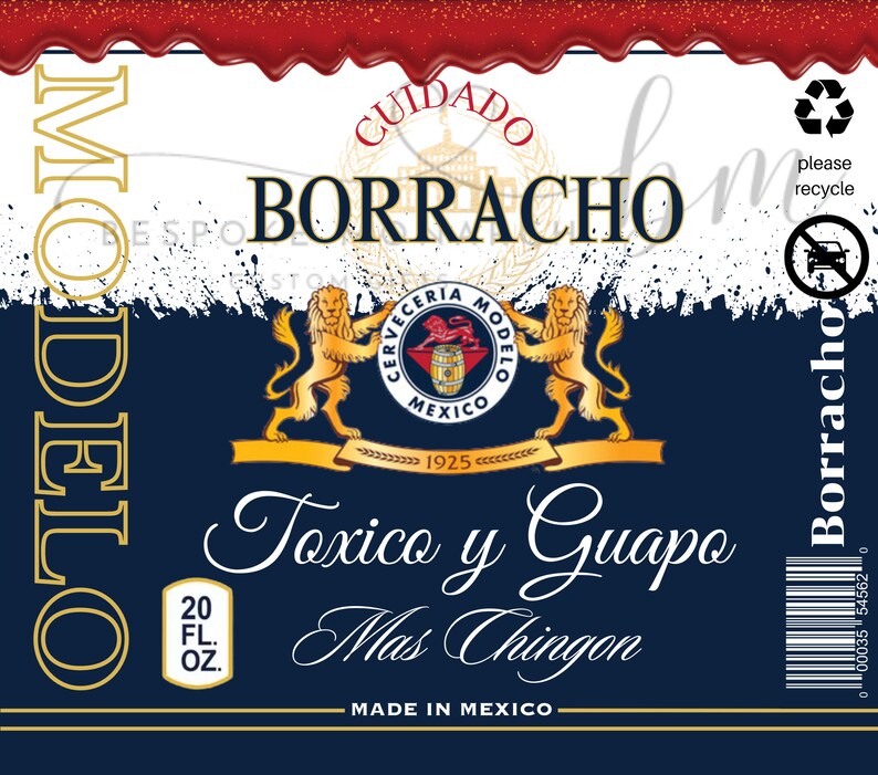 Borracho Modelo With Chamoy 20 Oz Tumbler Wrap - Etsy